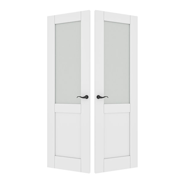 ARK DESIGN French Doors Half Glass Prefinish Interior Pantry Door Solid Core Double Door With ...